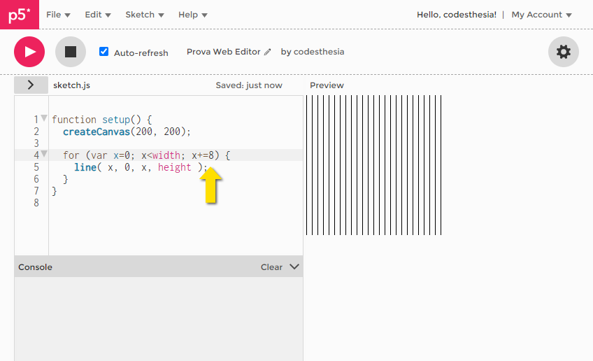 P5.js Web Editor: auto-refresh | P5.js Graphics